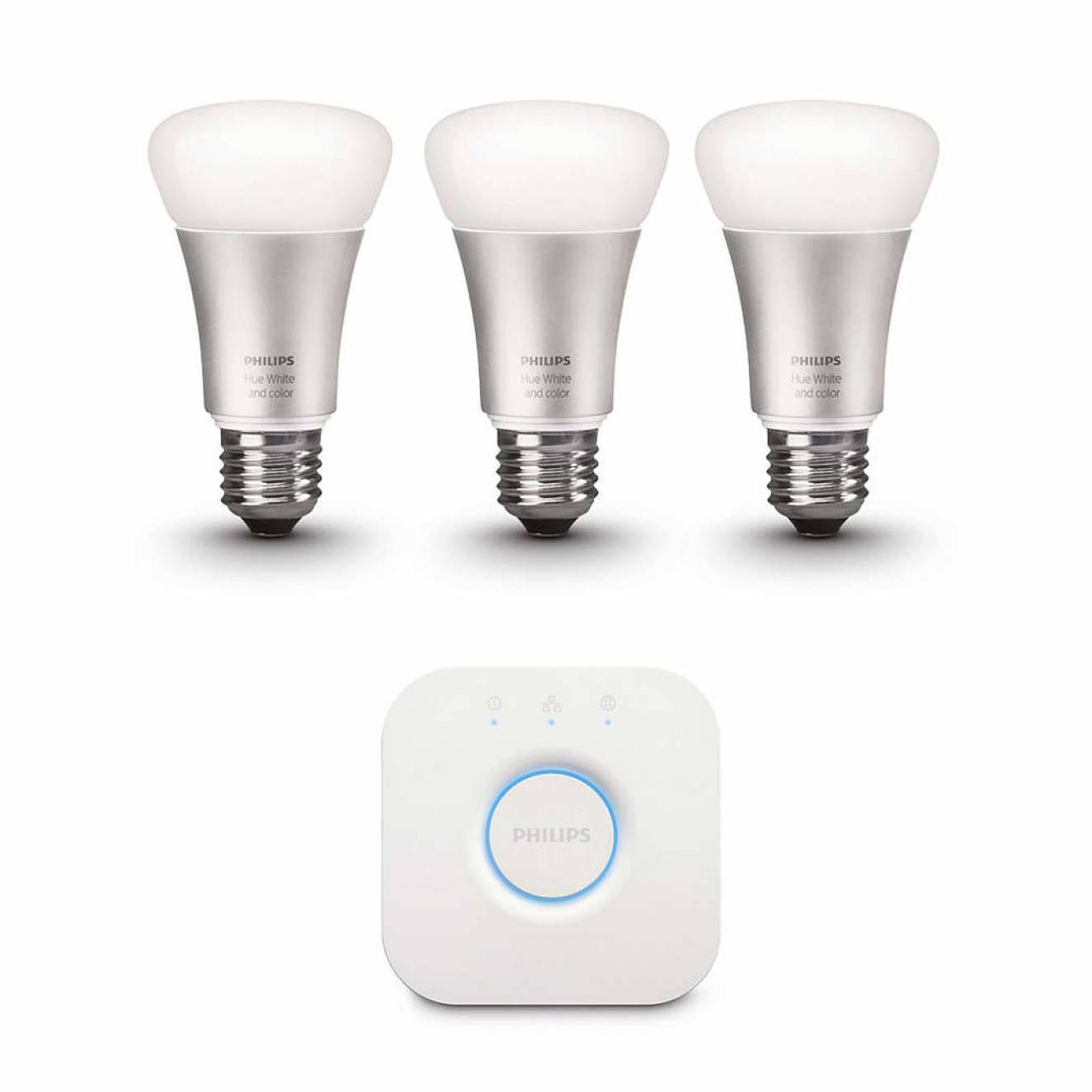 Philips hue Starter Set 3x RGBW A60 10W E27 LED lamps with Bridge 2.0